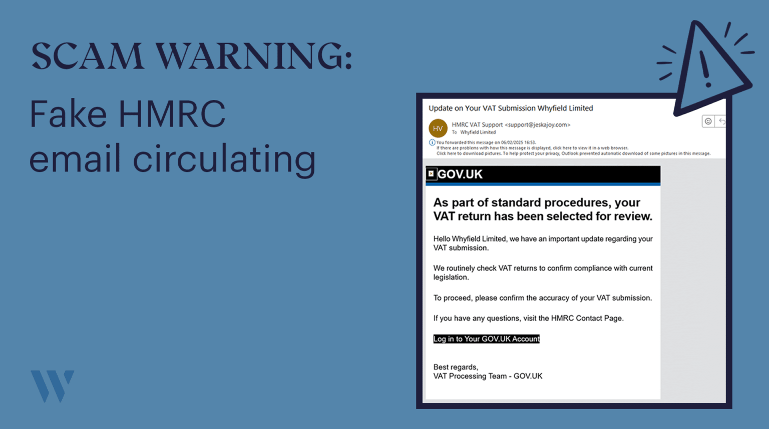 Warning: Fake HMRC scam - Whyfield